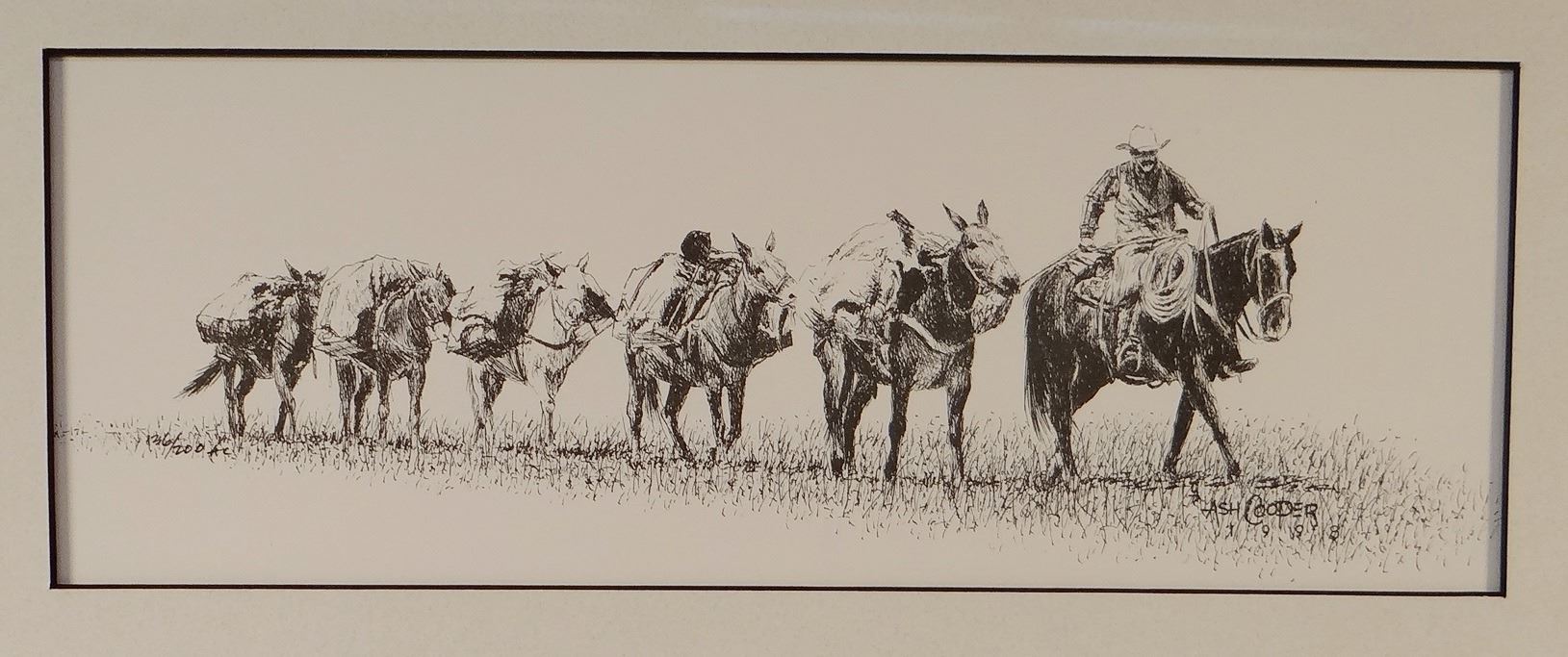 Cooper, Ash, (2) framed prints, Pack Train, 5" x 13", 136/200, 1998 ...