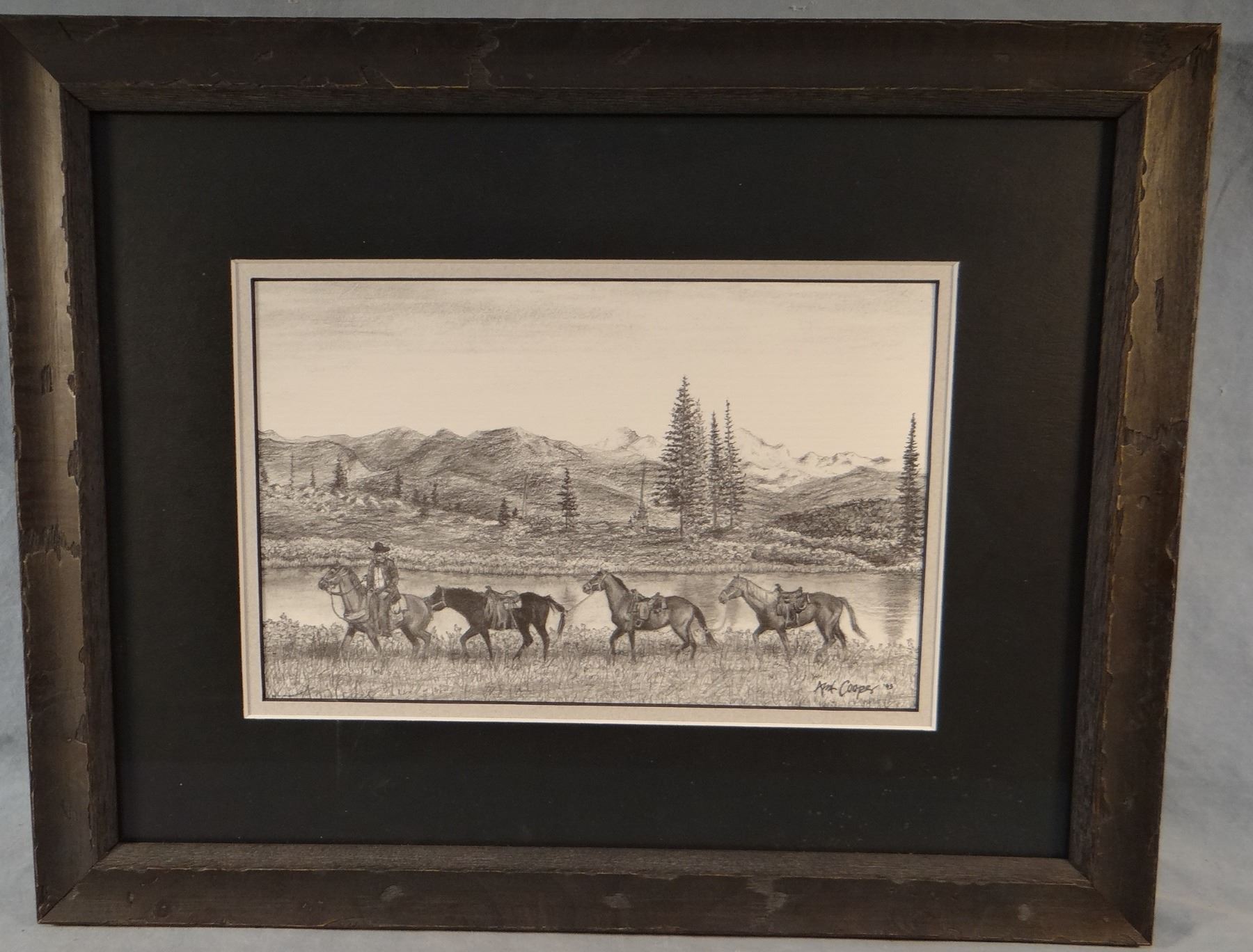 Cooper, Ash, (2) framed prints, Moving The Saddle Horses, 7" x 10 ...