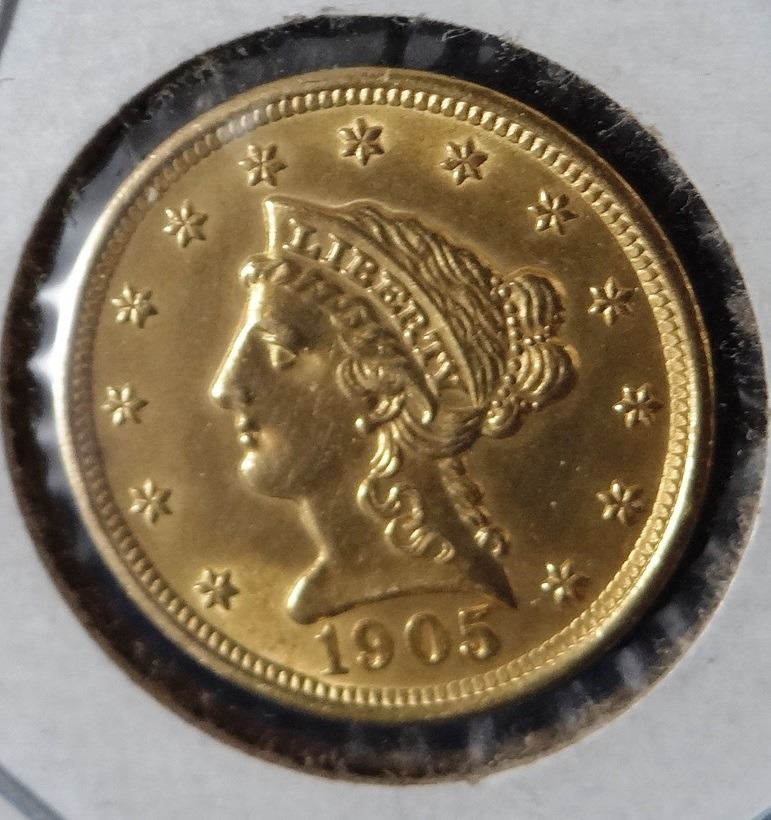 1905 Liberty head $2.50 gold piece, BU
