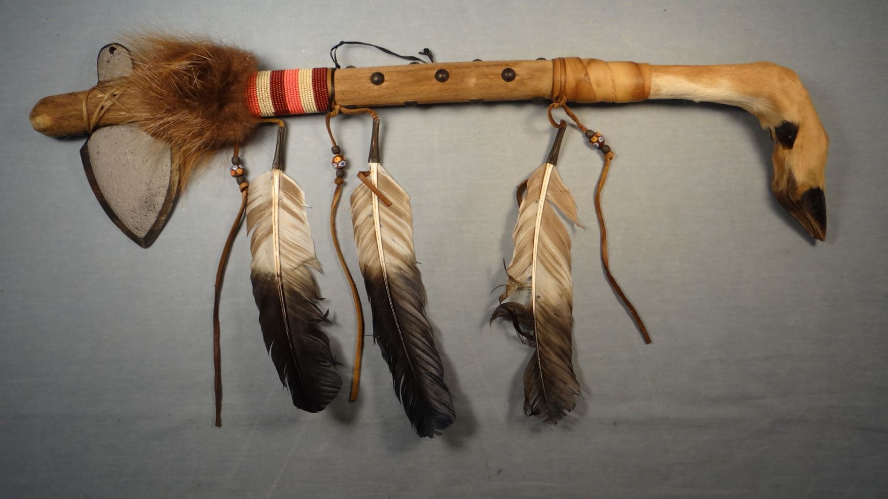 Tomahawk, 23", deer hoof trim, Chippewa/CreeMany Trails Collection