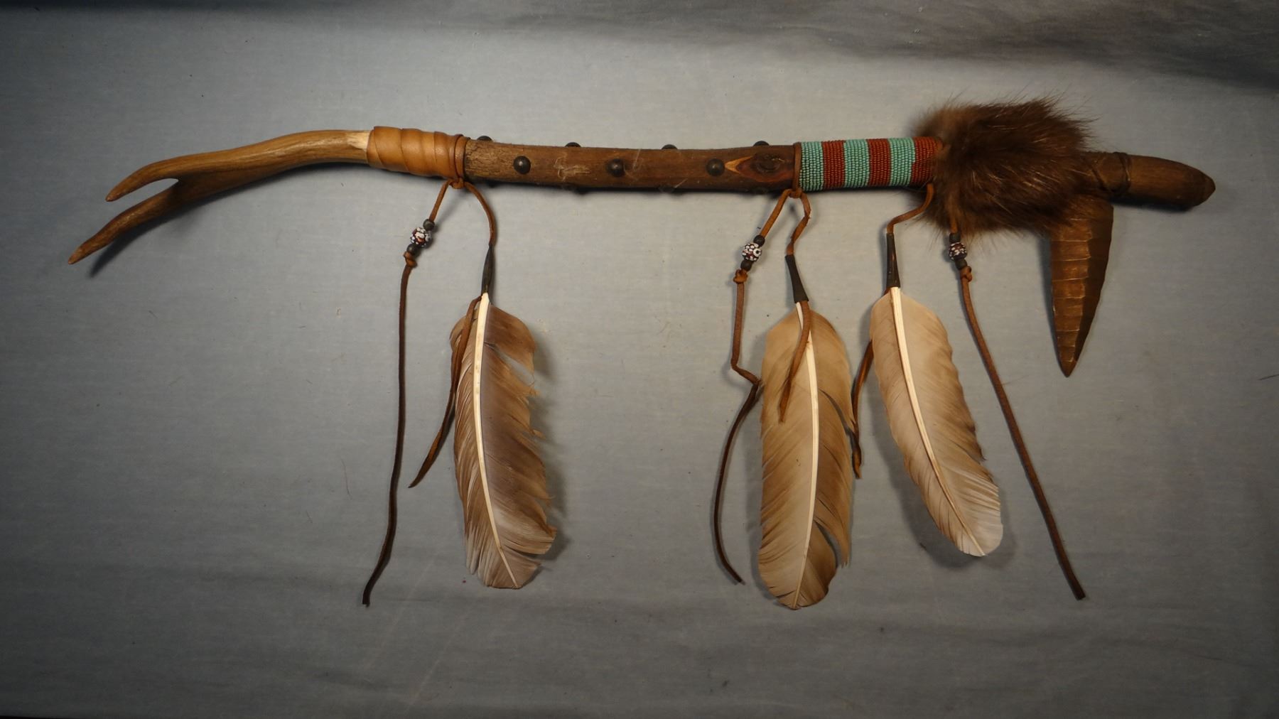 (3) Tomahawks, 27", spear head, Chippewa/Cree, Many Trails Collection,