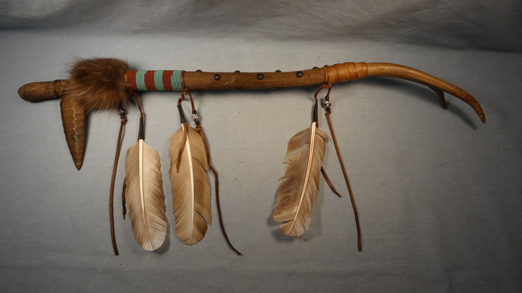 (3) Tomahawks, 27", spear head, Chippewa/Cree, Many Trails Collection,