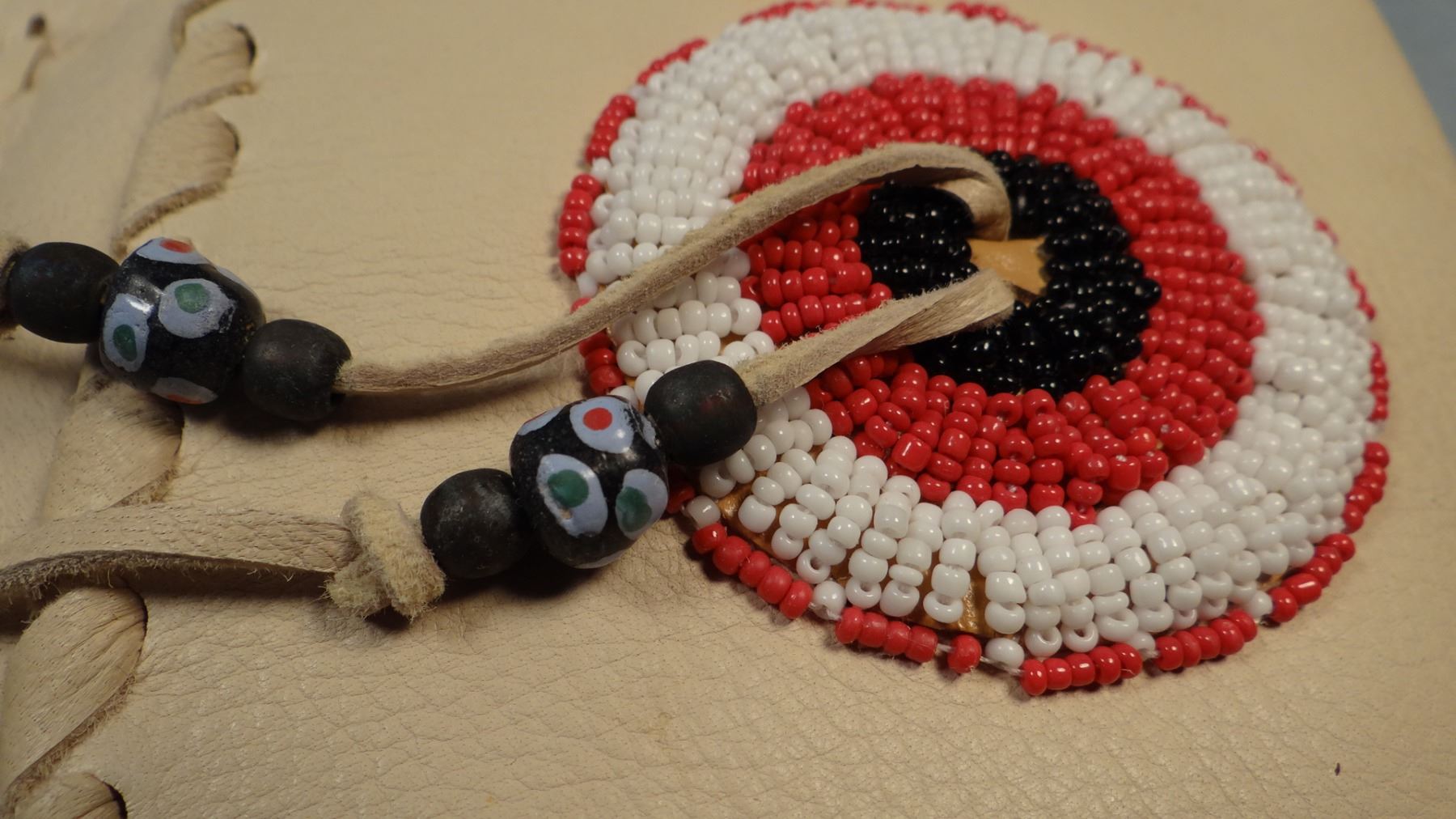 Buckskin purse, Many Trails collection, 8", Chippewa Cree