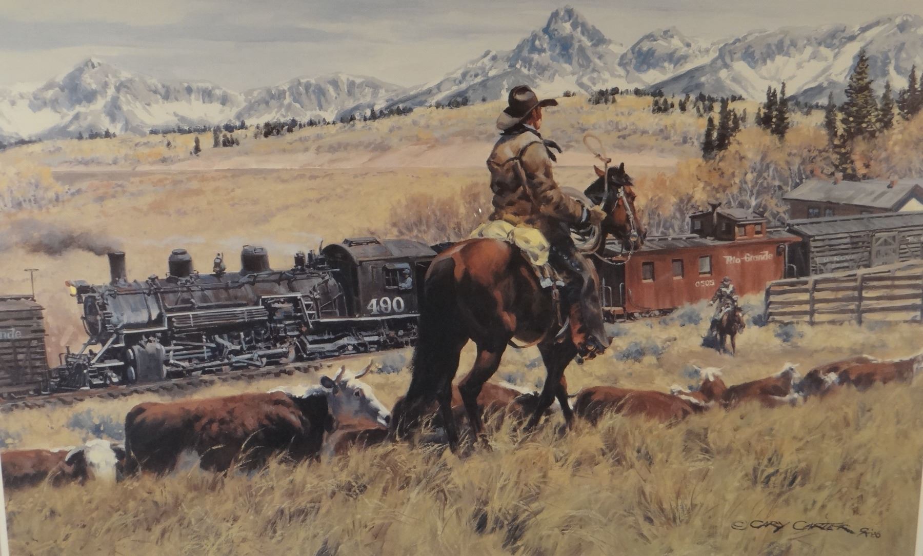 Carter, Gary print, "490", 14" x 24", framed