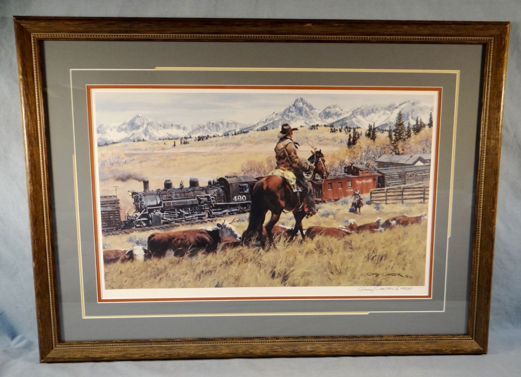 Carter, Gary print, "490", 14" x 24", framed