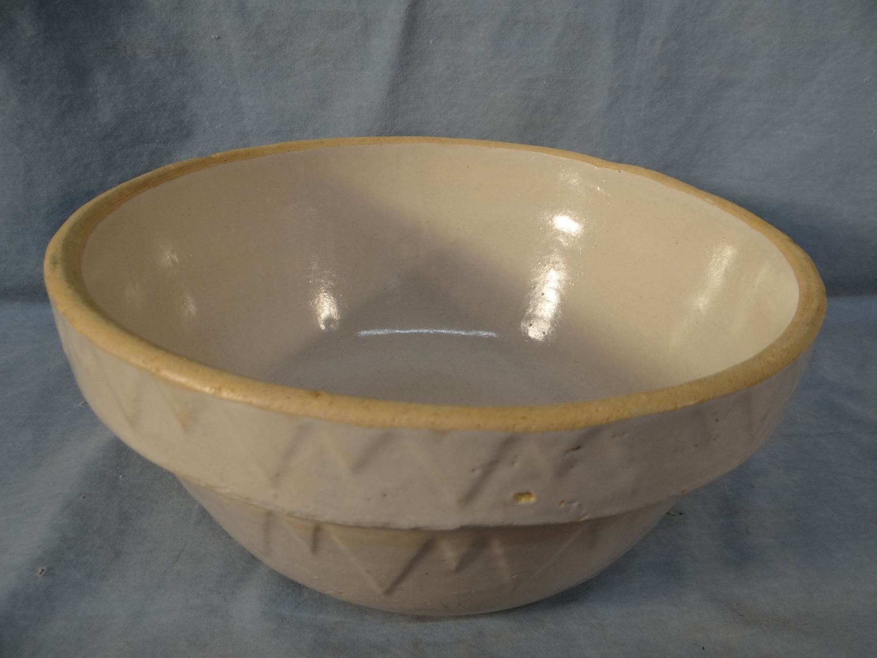 Weller pottery tea pot, repaired and 10" stonware bowl, no mark, near mint