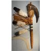 Buffalo horn rattle, 24", Chippewa/Cree, Many Trails Collection