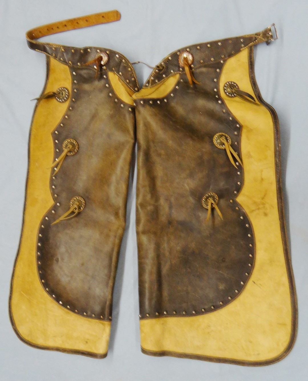 Fancy studded, 2 -tone chaps, Wolf Point, MT