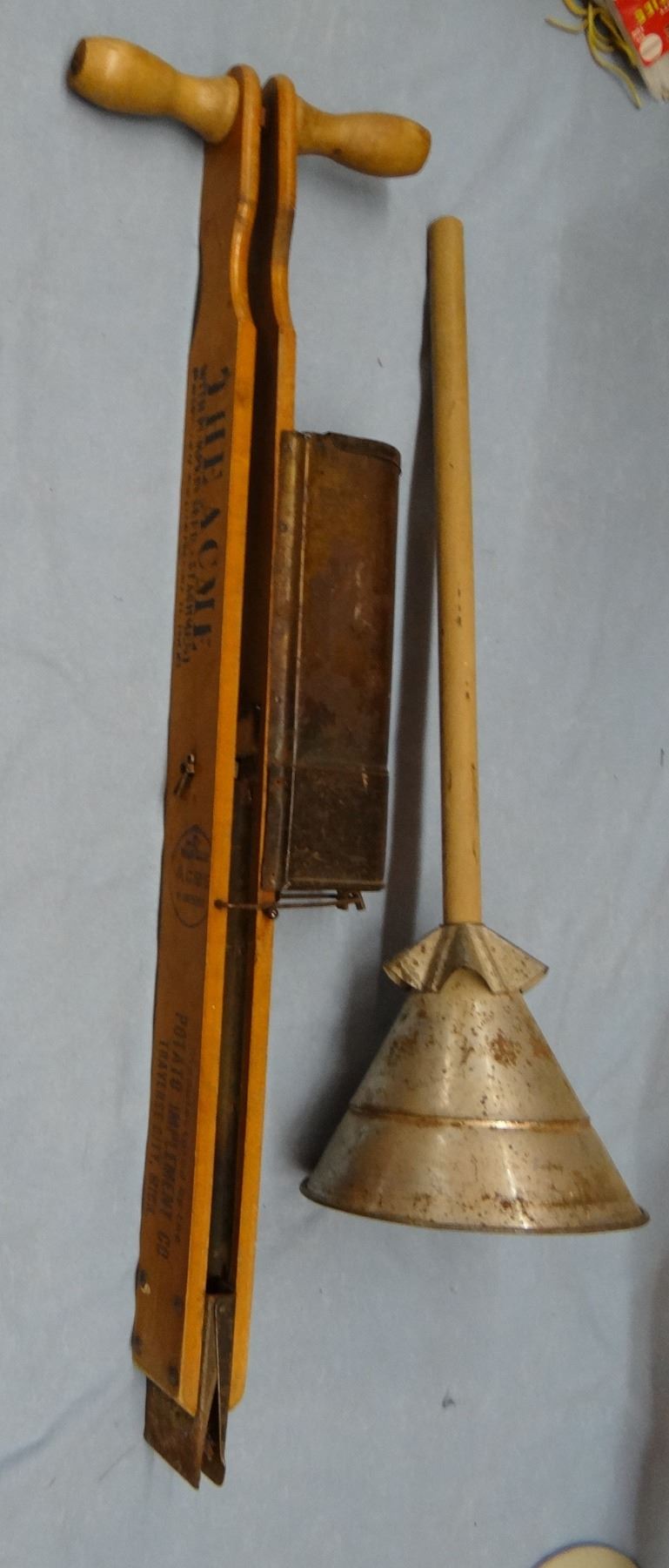 Acme Brand garden hand planter and clothes washer stomper