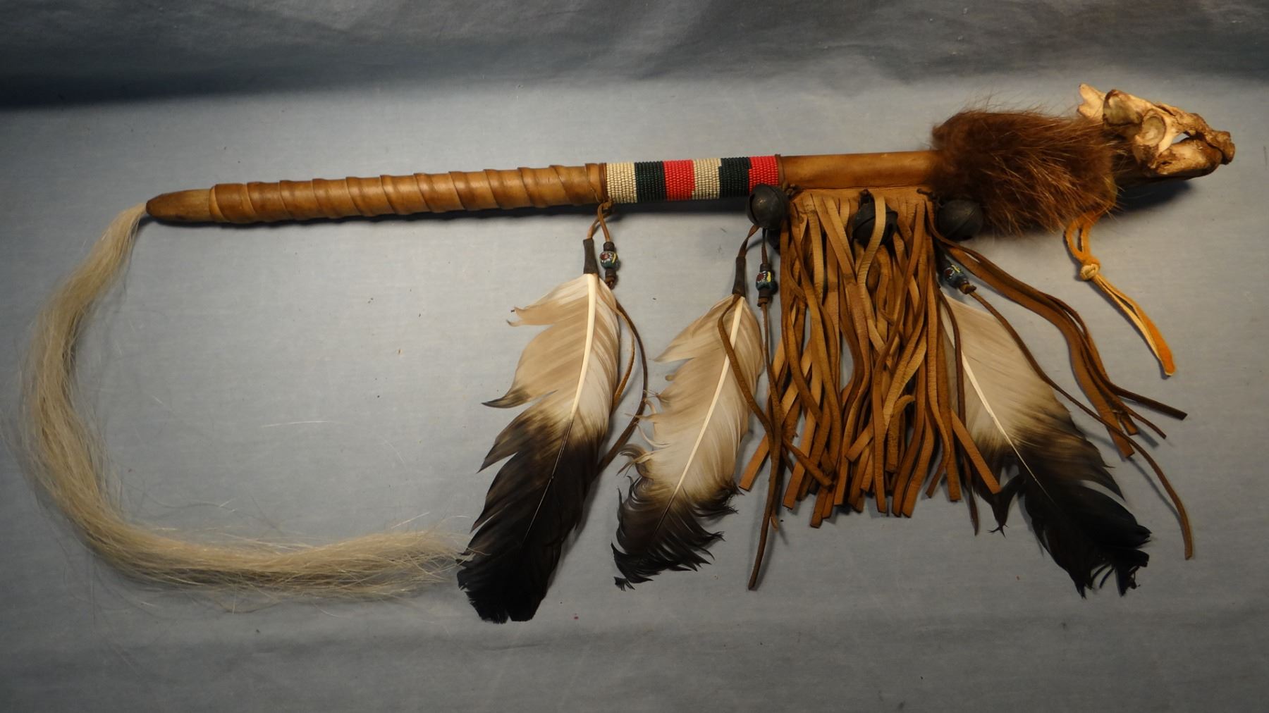 2 Chippewa/Cree turtle skull dance sticks, modern