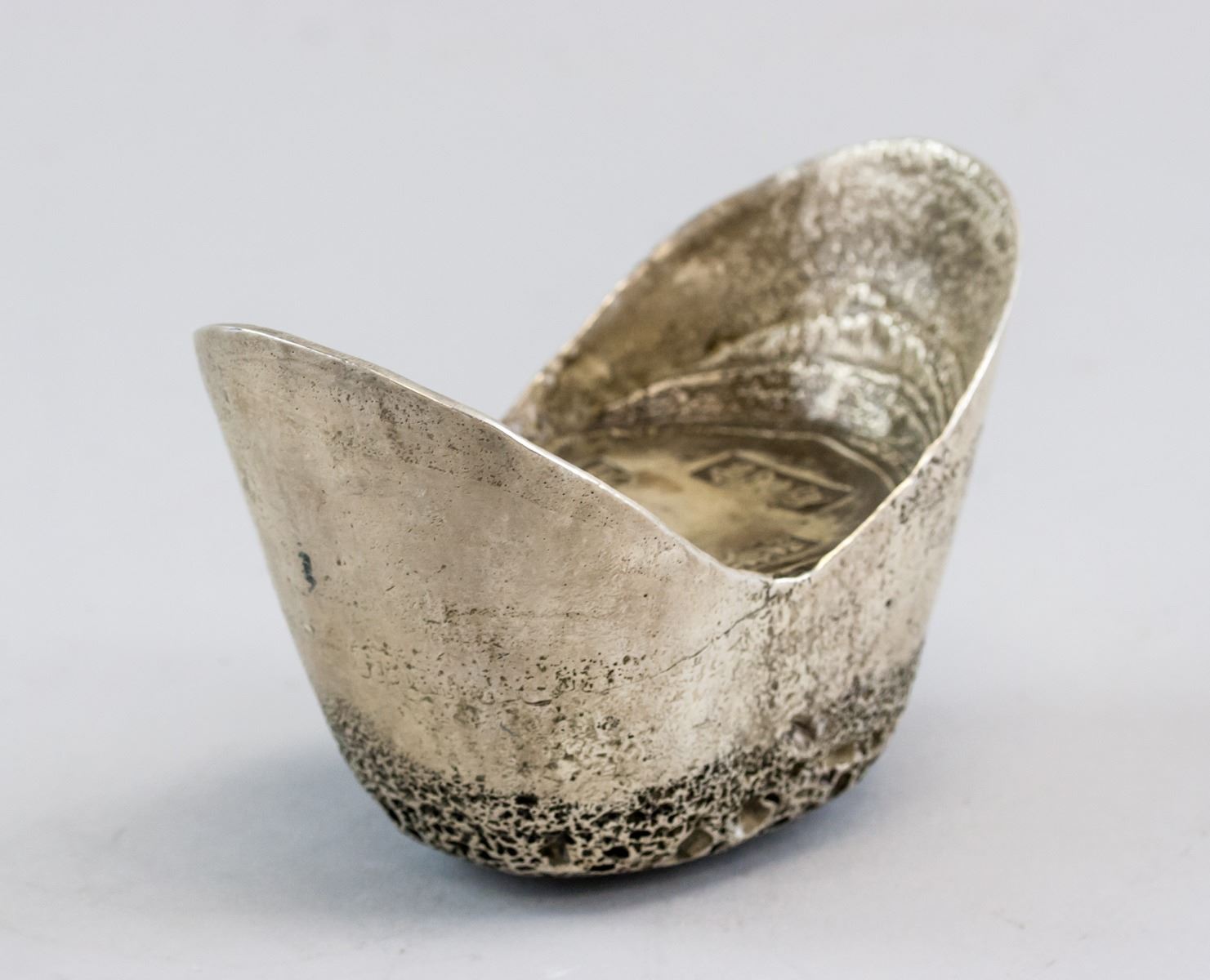 Chinese Silver 50 Taels Boat Money Shunzhi MK