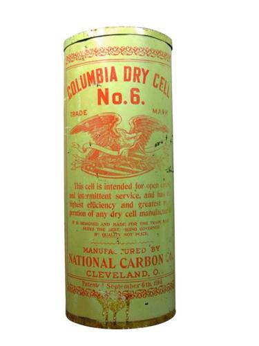 Columbia Dry Cell Battery Tin Display