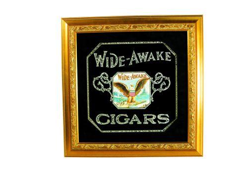 Wide Awake Cigars Reverse Glass Sign