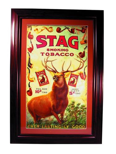Stag Smoking Tobacco Cardboard Sign