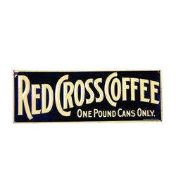 Red Cross Coffee Embossed Sign