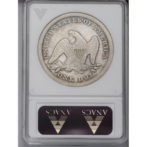 1850-O S$1 VF25 ANACS. Aqua-blue and tan colors enrich
