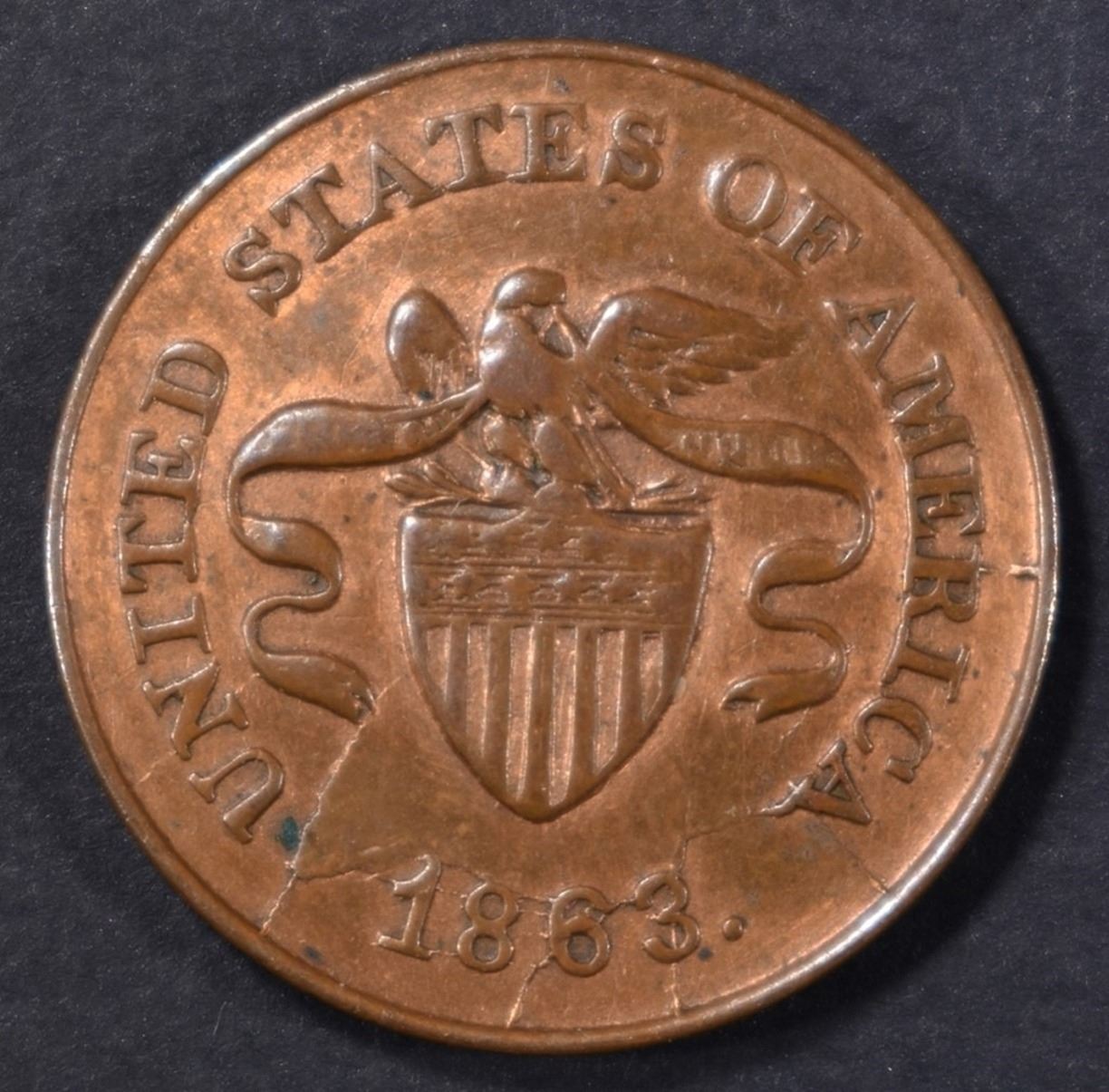 1863 CIVIL WAR TOKEN NOT ONE CENT