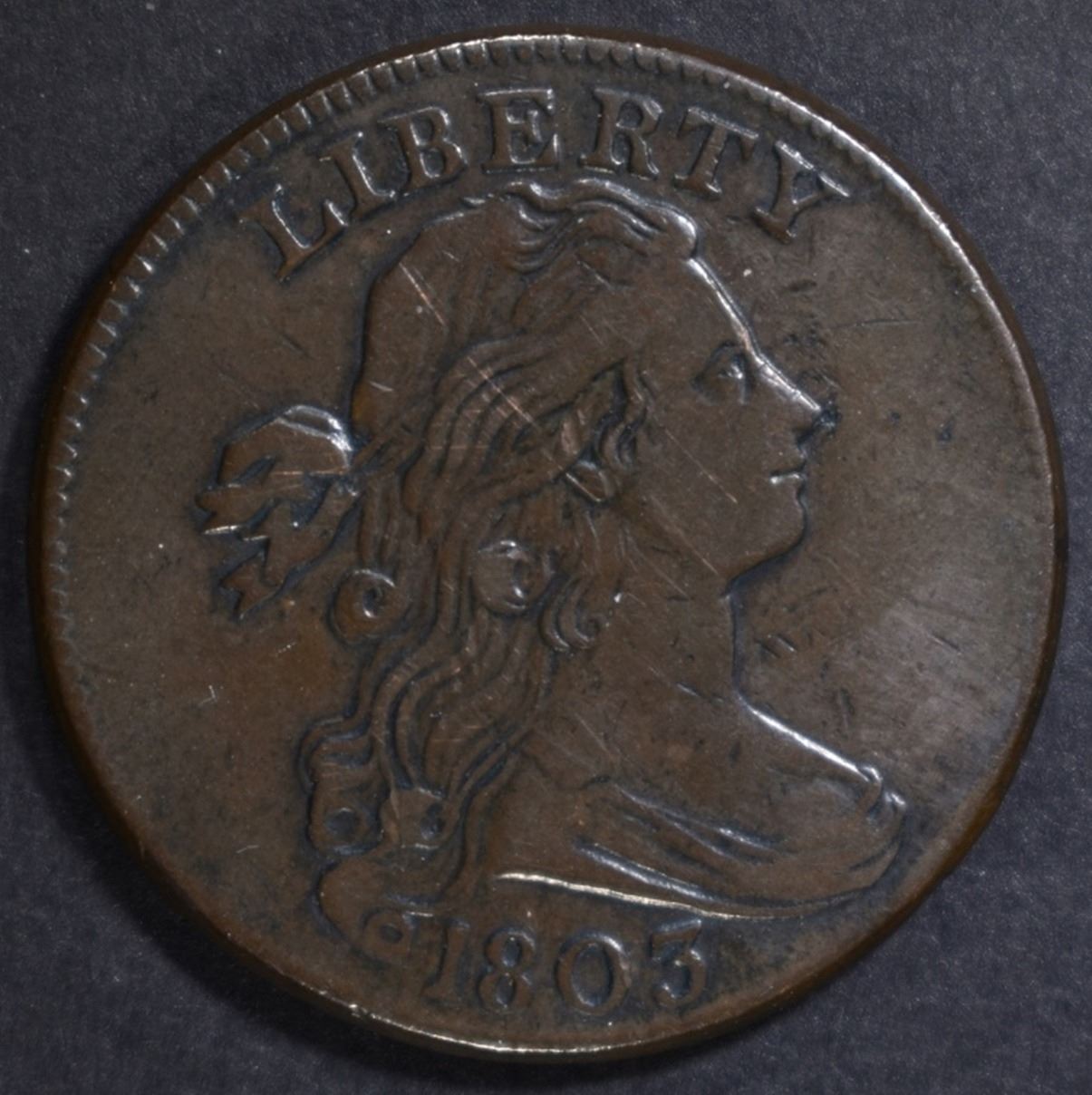 1803 DRAPED BUST LARGE CENT XF