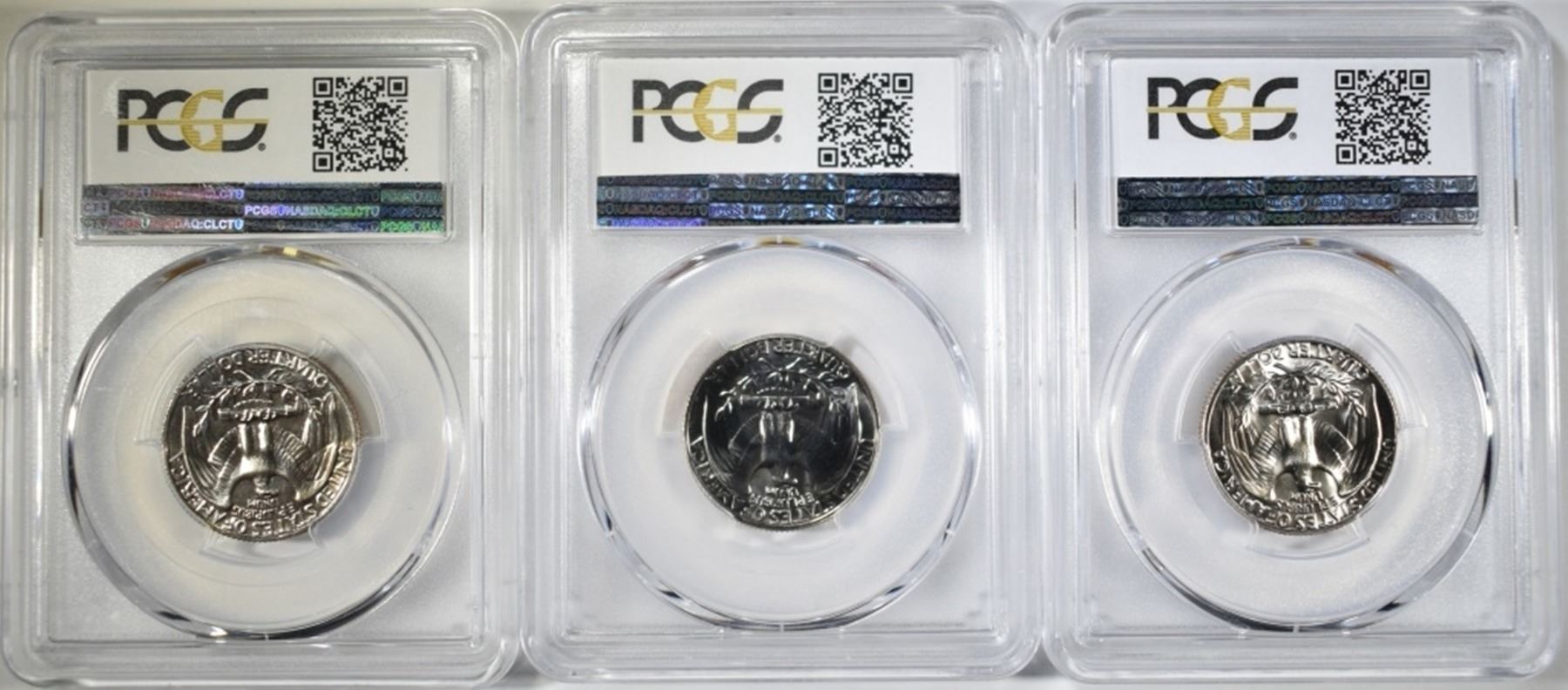 SMS QUARTER SET, ALL PCGS SP-67