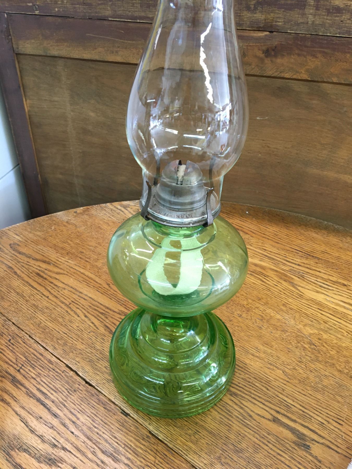Green Glass Antique Coal Oil Lamp Schmalz Auctions