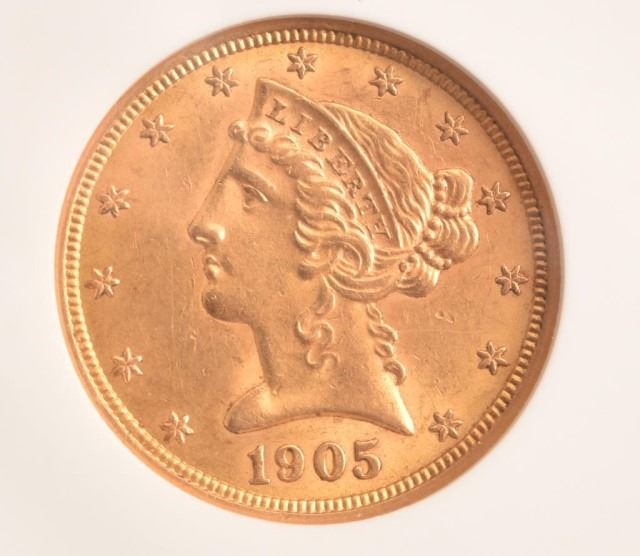 1905 Gold $5 Coin