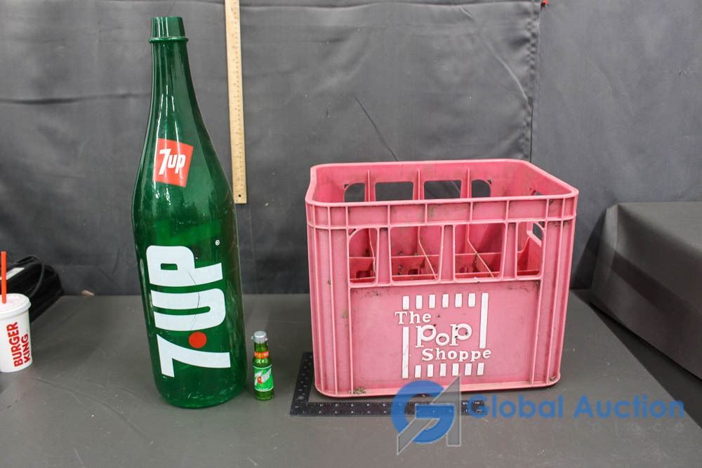 **Giant (2ft Tall) and Mini (4.5 inches Tall) Plastic 7-Up Bottle and ...