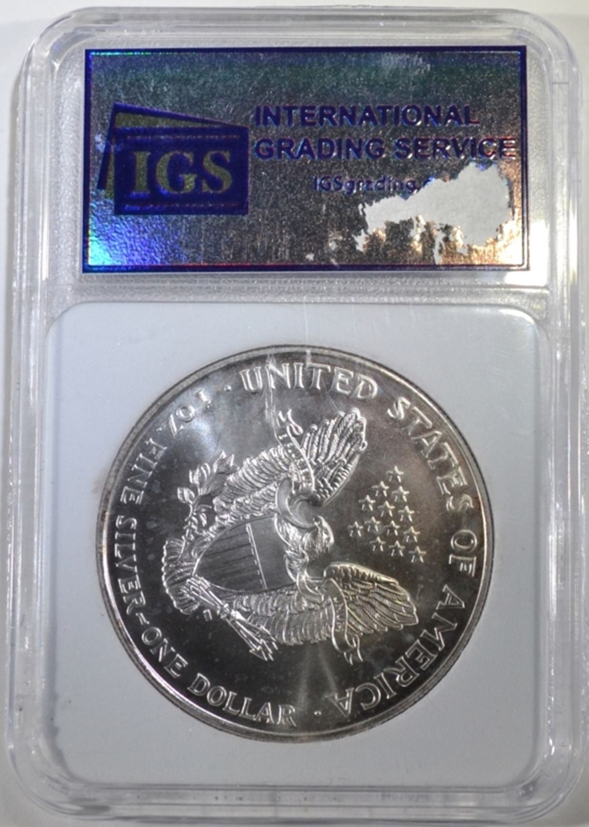 1994 AMERICAN SILVER EAGLE, IGS PERFECT GEM BU