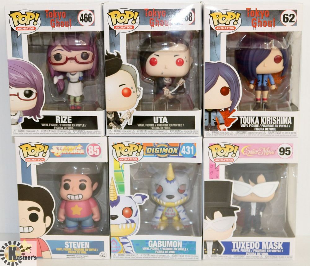 LOT OF 6 ASSORTED FUNKO POPS: ANIMATION VARIETY