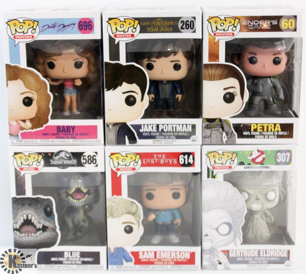 LOT OF 6 ASSORTED FUNKO POPS: MOVIES VARIETY PACK.