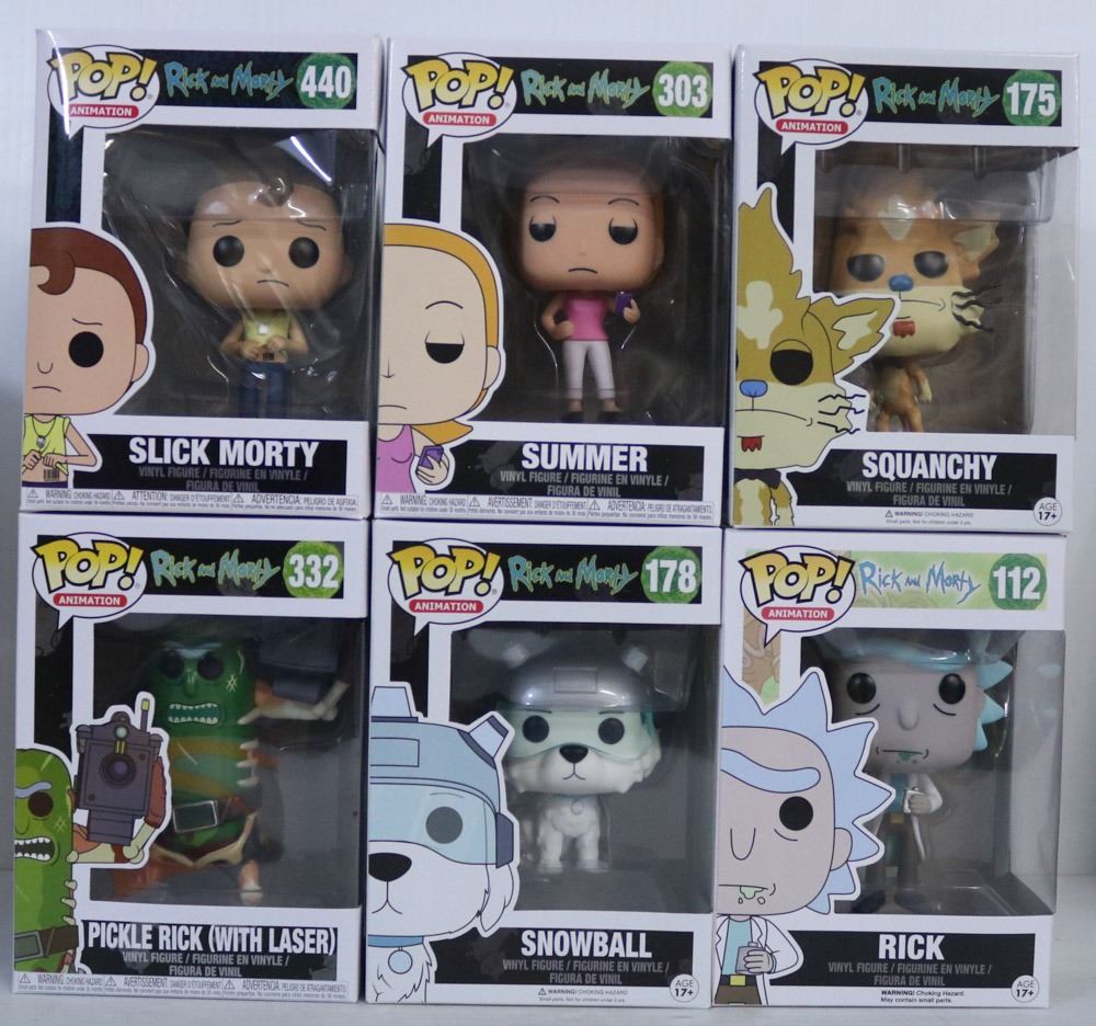 LOT OF 6 RICK AND MORTY FUNKO POPS.