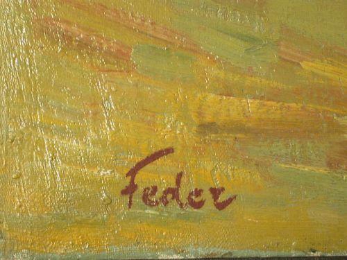 ADOLPHE FEDER Oil Painting 1920 Russian