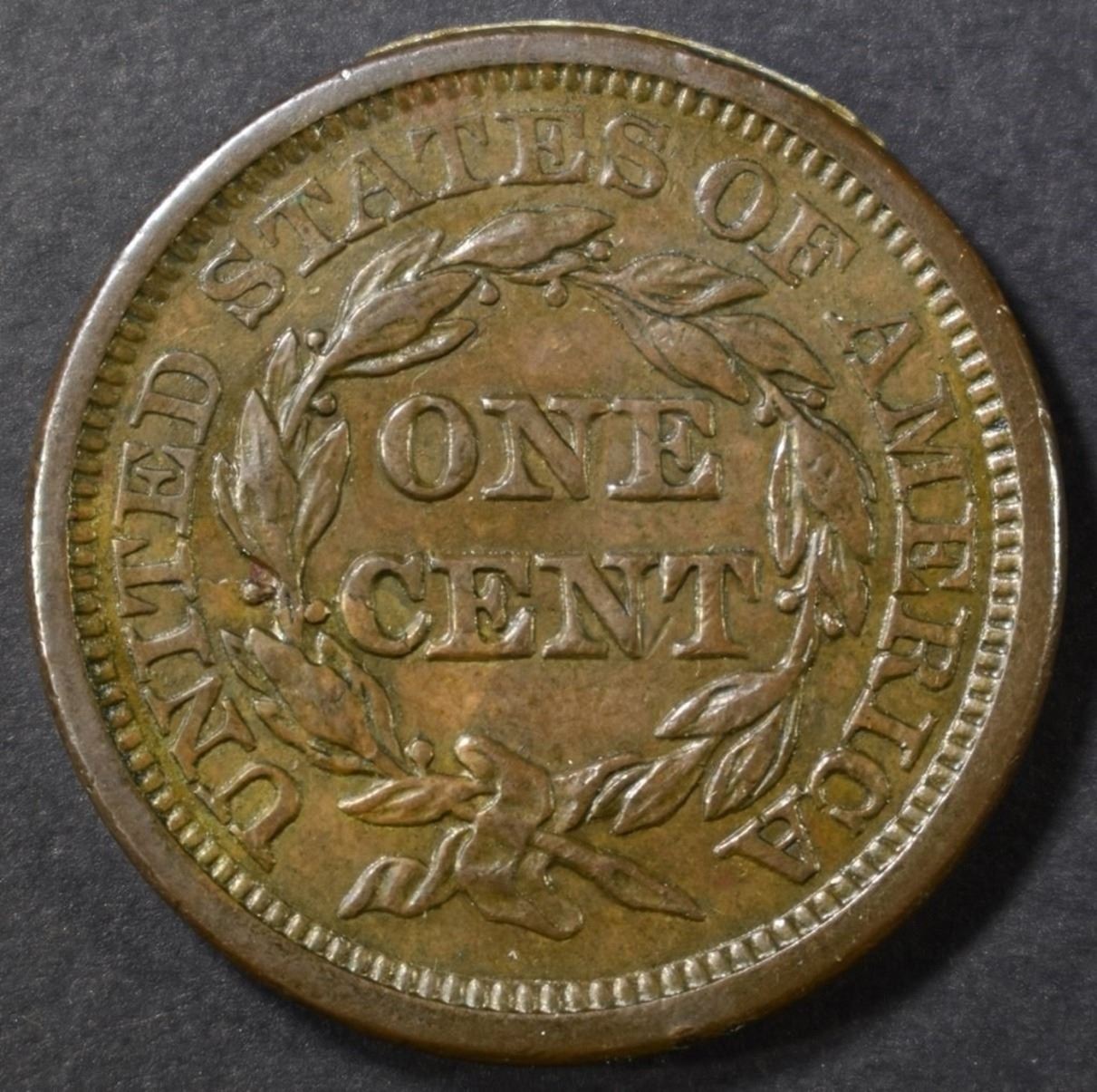 1845 LARGE CENT AU/BU