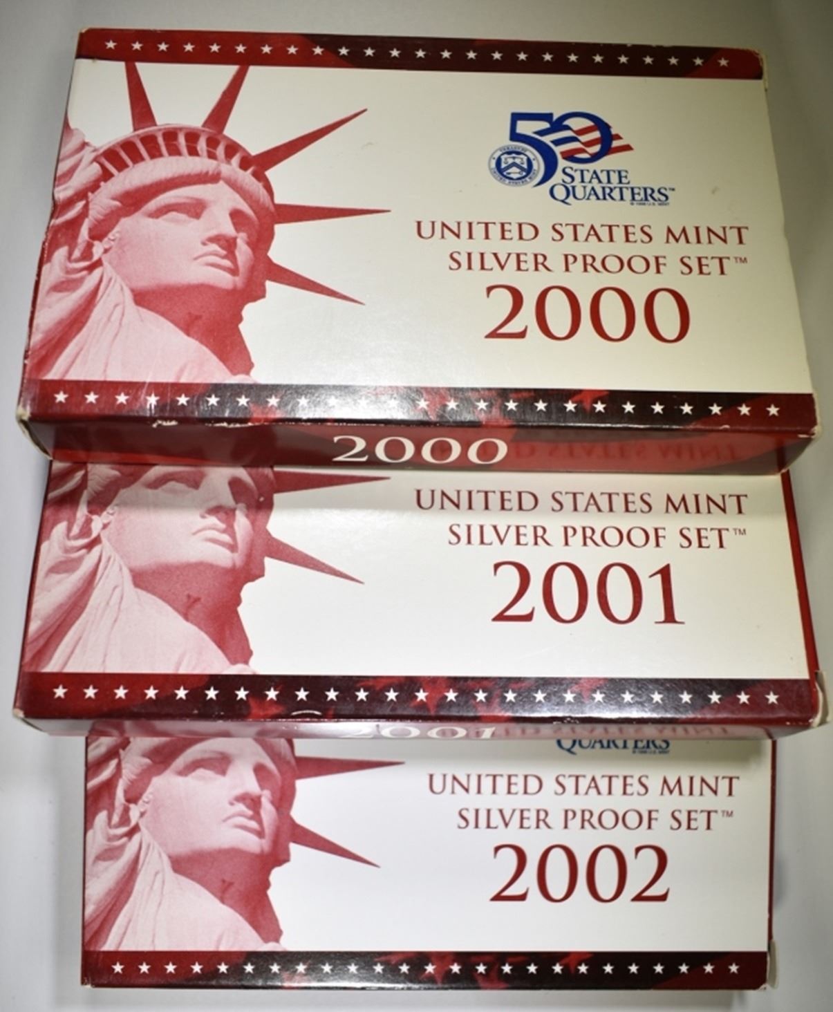 2000, 2001, 2005 U.S. MINT SILVER PROOF SETS