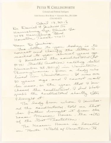 Gist Uniontown Pennsylvania Plantation Candlestand