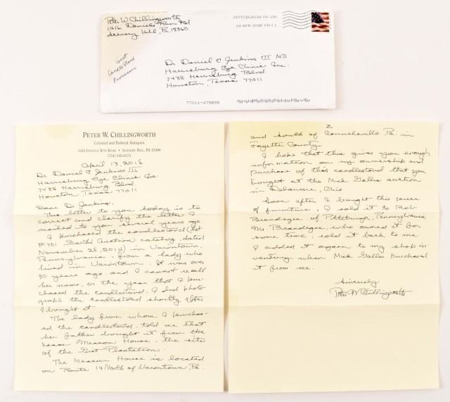 Gist Uniontown Pennsylvania Plantation Candlestand