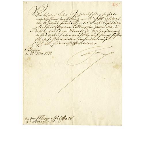Frederick the Great Letter Signed 1747 King Frederick II of Prussia ...