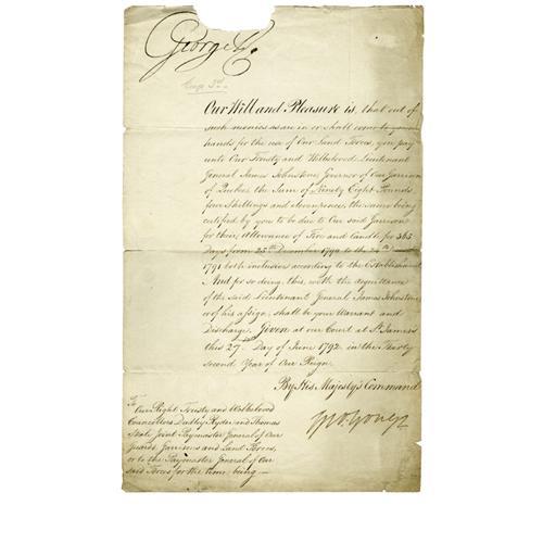 George III Document Signed: "George R." King George III of the United ...