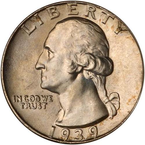 1939-D Washington Quarter Dollar NGC MS67