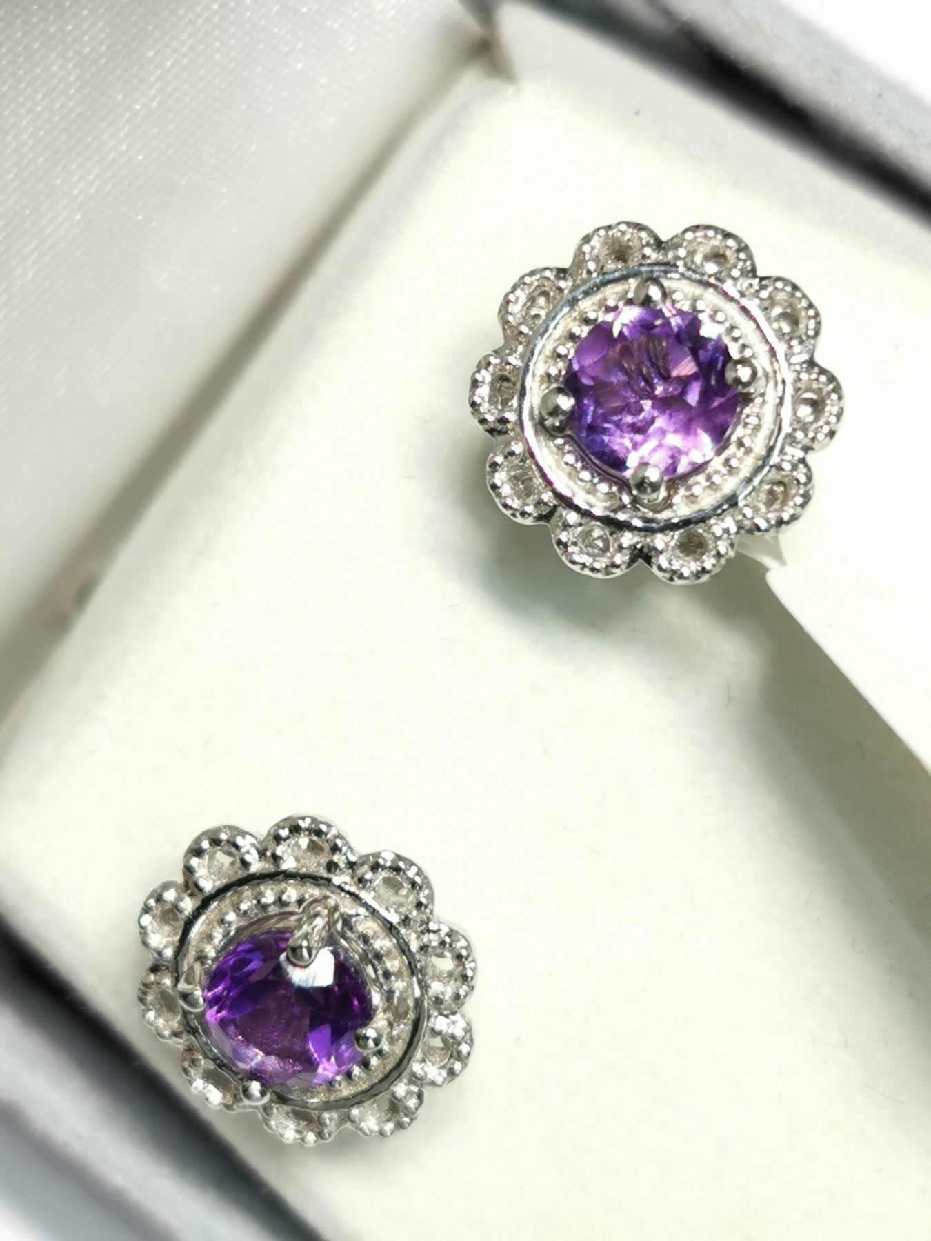 SILVER AMETHYST EARRINGS