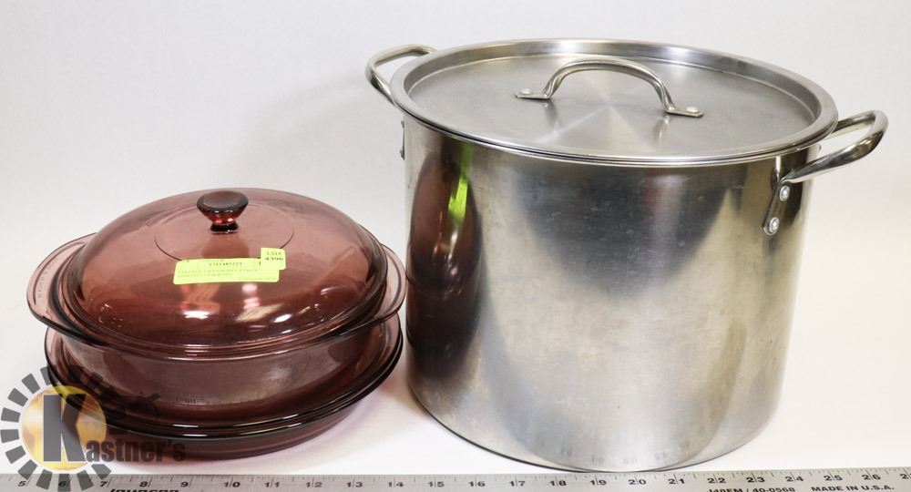 VINTAGE CRANBERRY PYREX VISIONS COOKWARE