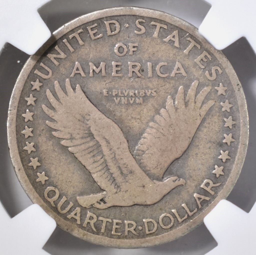 1916 STANDING LIBERTY QUARTER NGC VG CLEANED