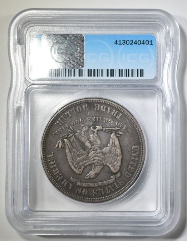 1876-S TRADE DOLLAR "POTTY COIN" ICG VF-35