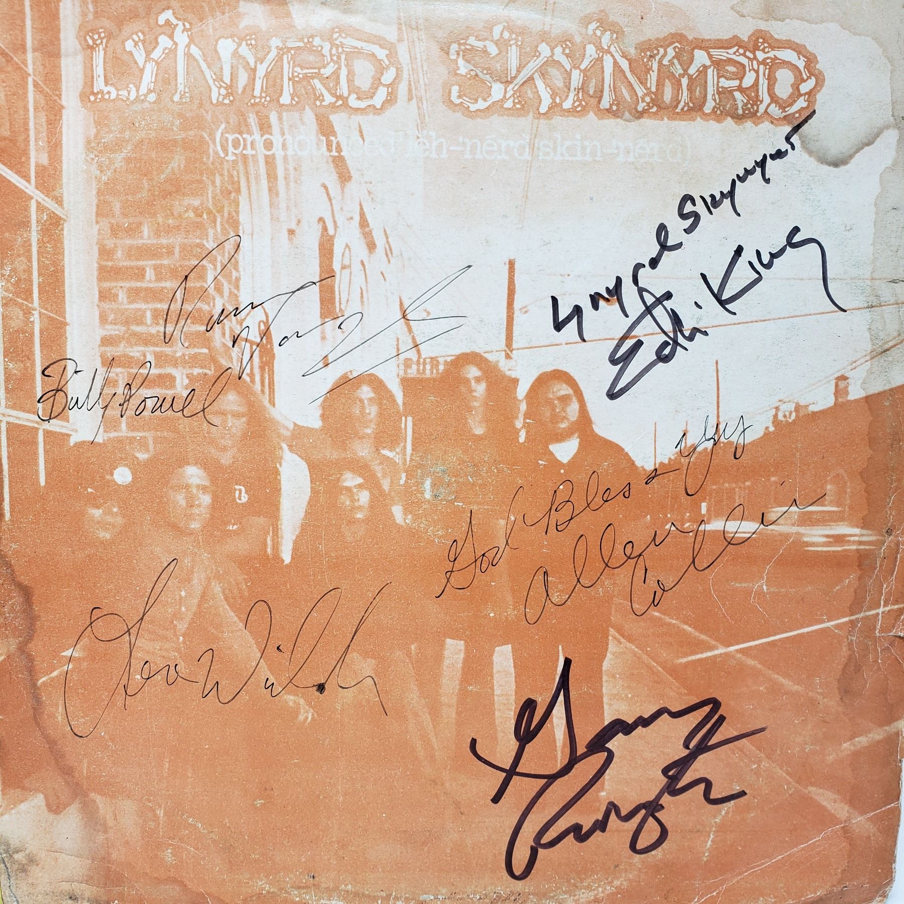 Lynyrd Skynyrd Signed Pronounced Album Cover (The Debut Album)