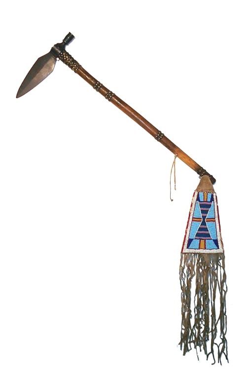 Crow Spontoon Pipe Tomahawk w/ Beaded Drop c. 1850