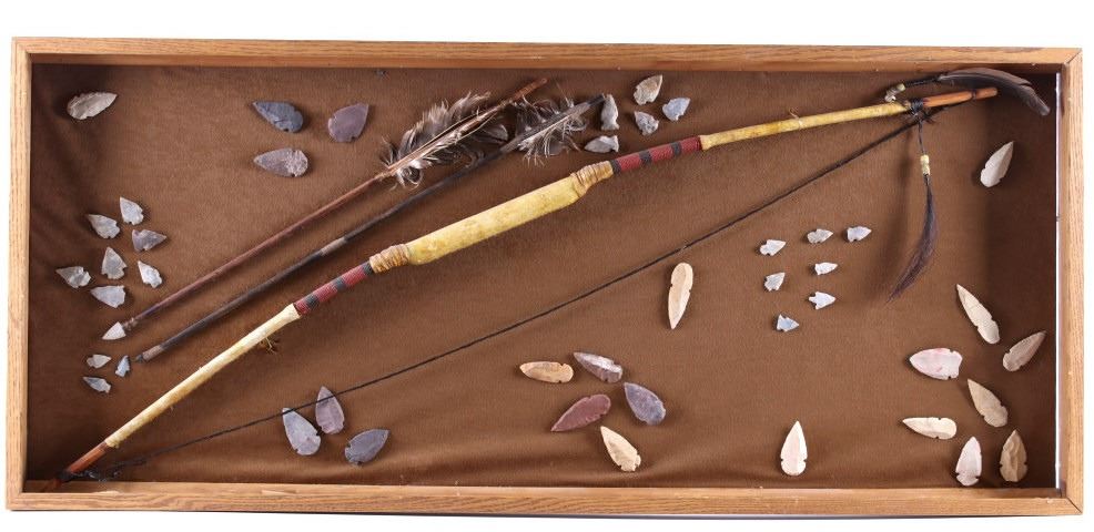 Bow, Arrows & Arrowheads Shadowbox Display
