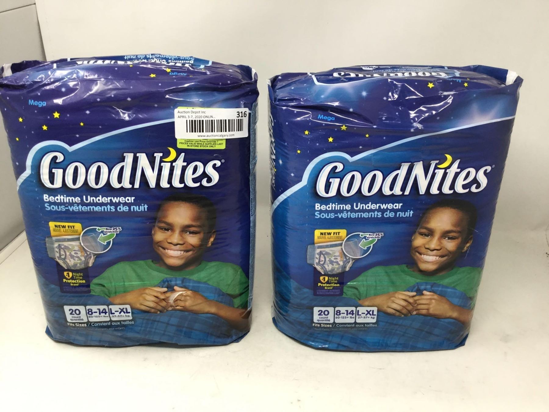 Good Nites Bedtime Underwear 2 X 20 Size 8 14