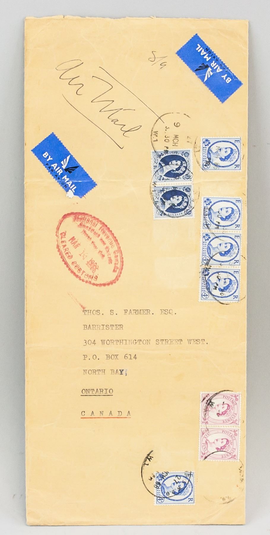 9 Assorted British Stamps w/ Envelope
