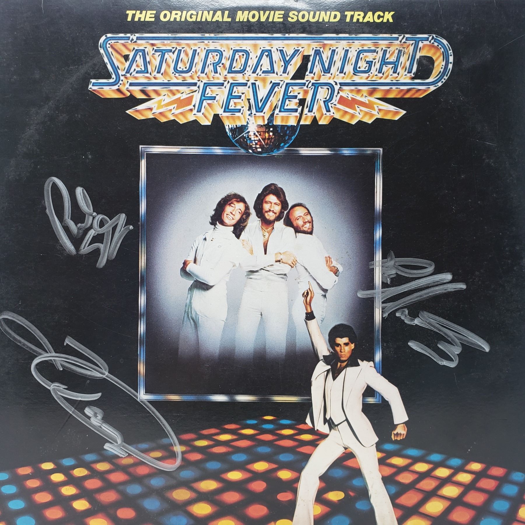 Signed Saturday Night Fever Soundtrack Album Cover