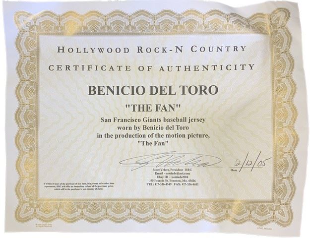 The Fan (1996) Juan Primo (Benicio Del Toro) Movie Costumes