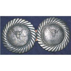 2 ¾ inch silver loop back, steer head conchos